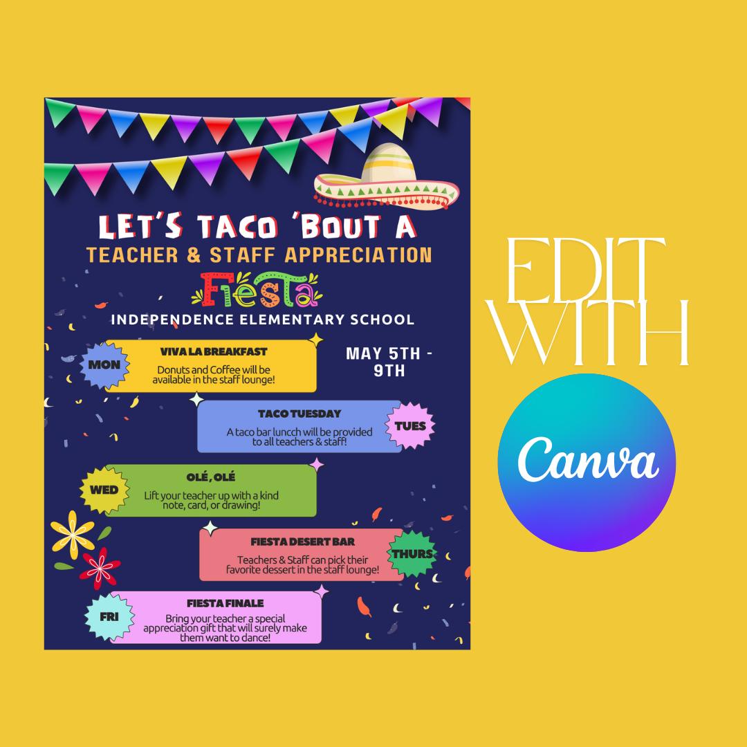 Teacher Appreciation Week Flyer - Fiesta Cinco De Mayo Teacher ...