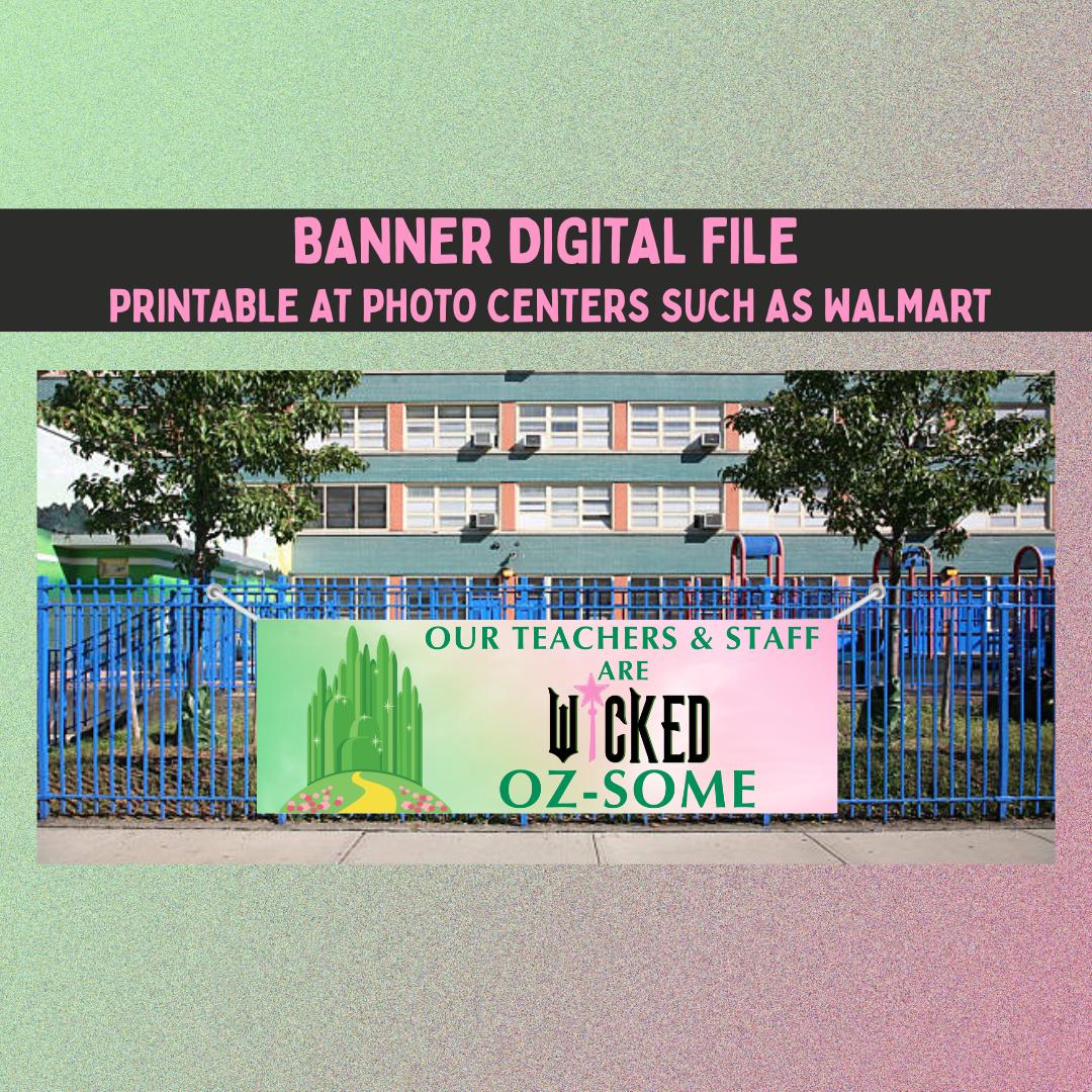 Teacher Appreciation Week Banner 6x2 - Wicked Theme Banner - Digital ...