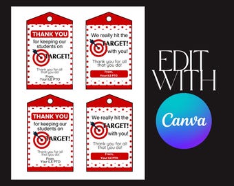 Teacher Appreciation Week Gift Tags - Circus Theme Gift Tags - Digital ...