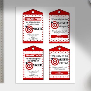 Teacher Appreciation Week Gift Tags - on Target Theme Gift Tags ...