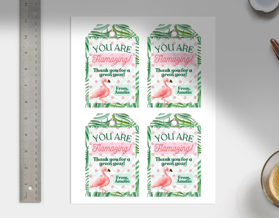 Teacher Appreciation Week Gift Tags - Flamingo Pink Flamazing Theme ...
