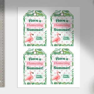 Summer Flamingo Gift Tags - Summer Pink Flamazing Theme Gift Tags ...