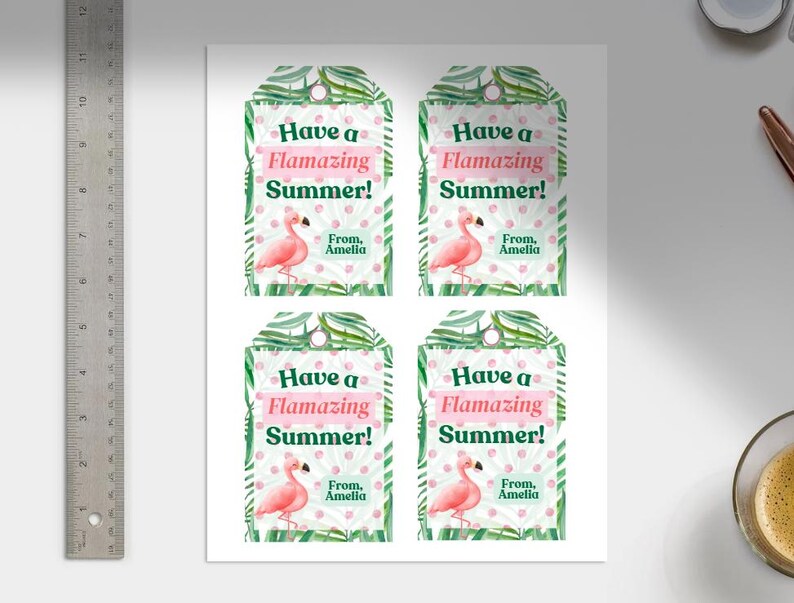 Summer Flamingo Gift Tags - Summer Pink Flamazing Theme Gift Tags ...