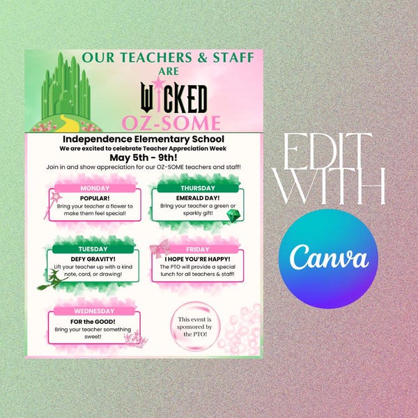Wicked Theme Teacher Appreciation - Etsy