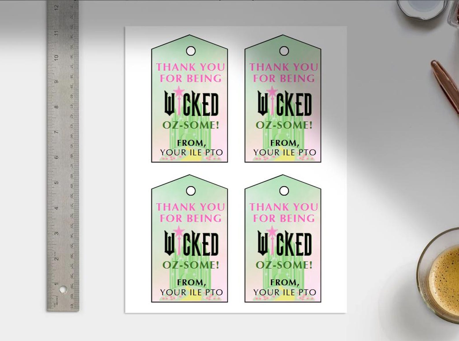Wicked Theme Gift Tags - Teacher Staff Appreciation Week Gift Tags ...
