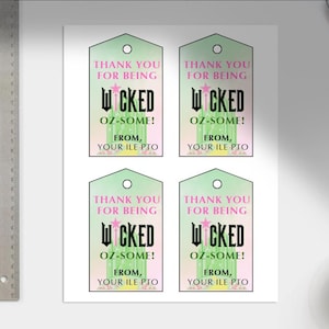 Wicked Theme Gift Tags - Teacher Staff Appreciation Week Gift Tags ...