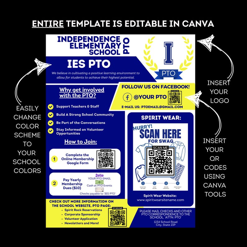 PTO PTA School Open House Flyer - PTO Flyer All Information Parents ...