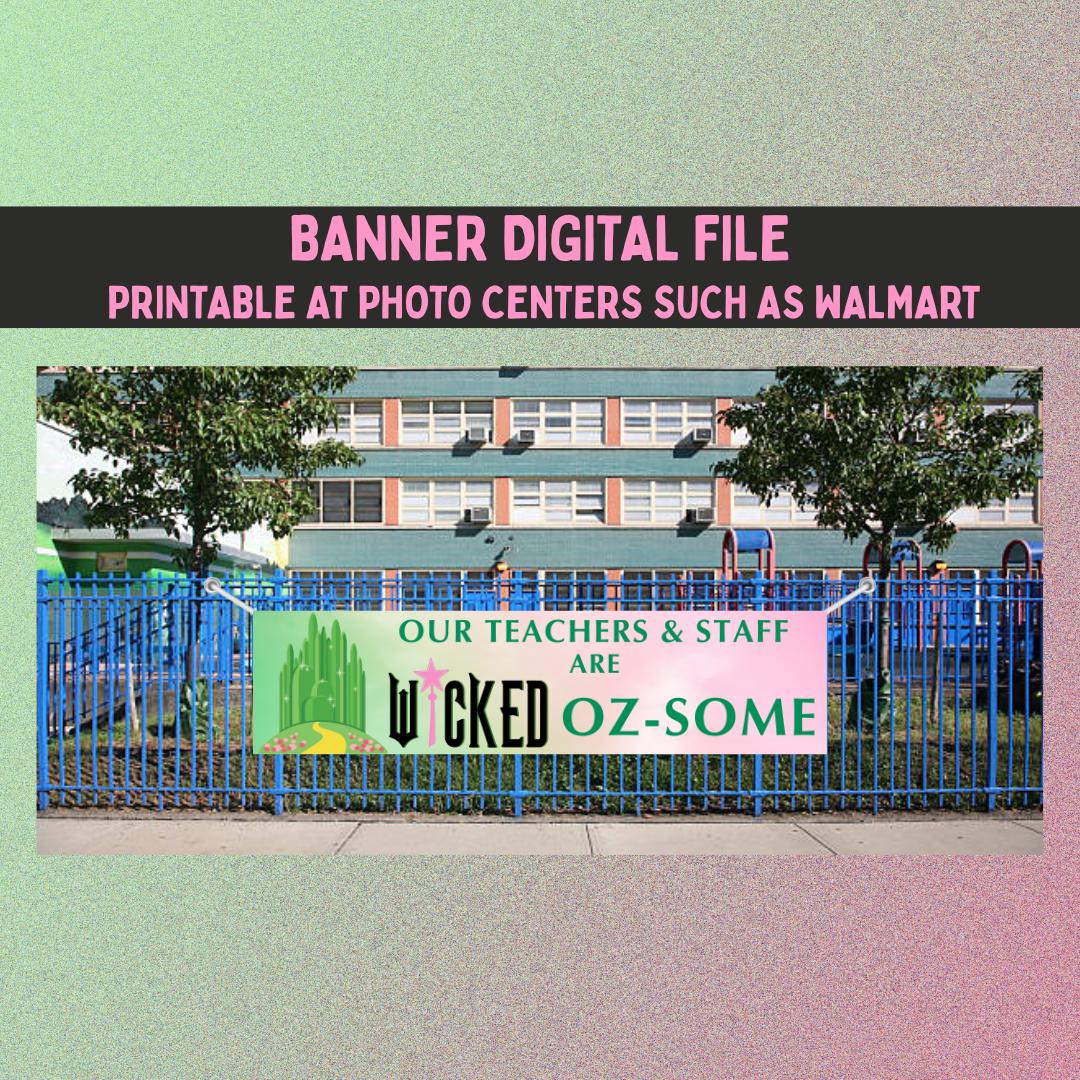 Teacher Appreciation Week Banner 8x2 - Wicked Theme Banner - Digital ...