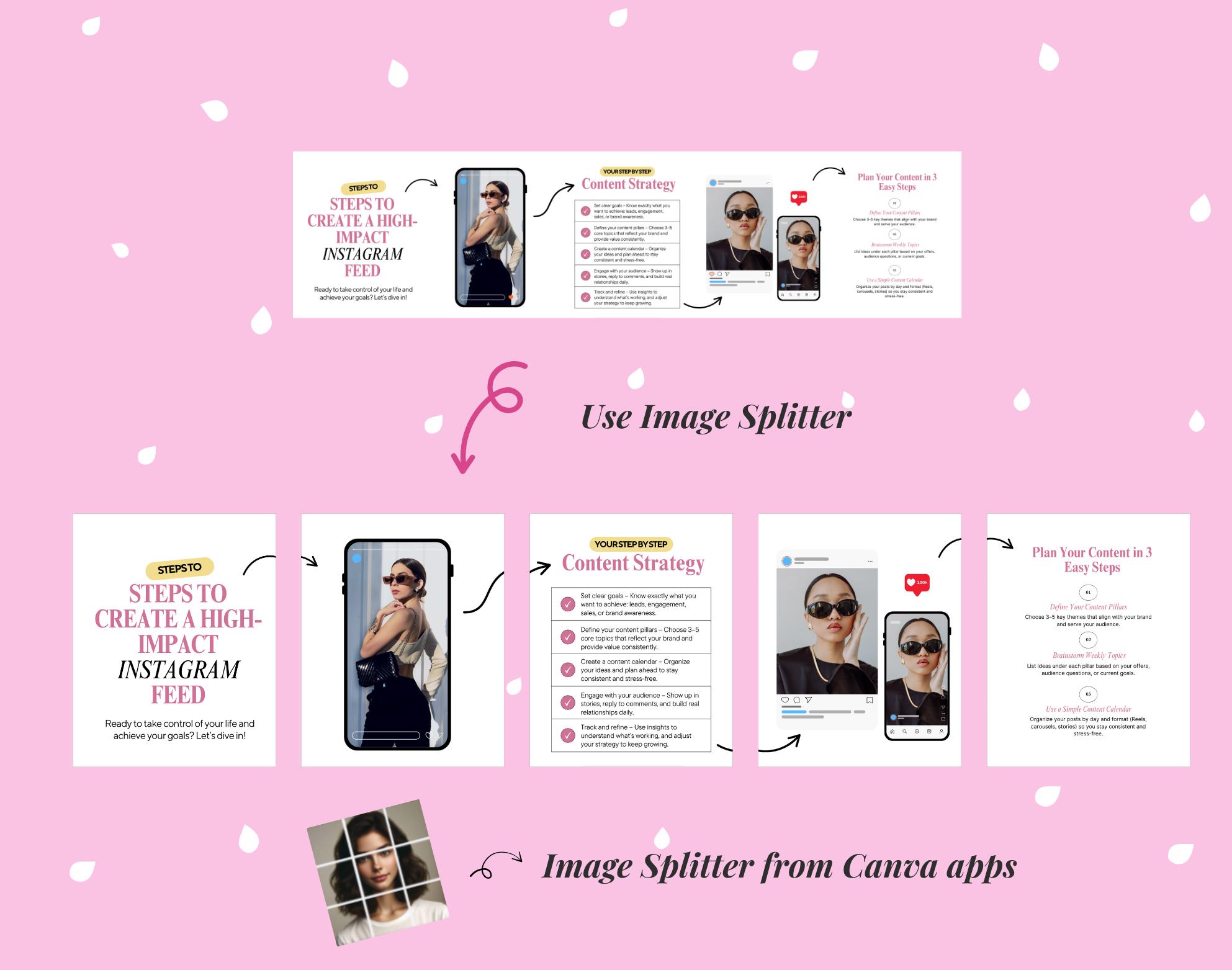 Seamless Carousels, Pink Bold IG Posts for Coaches, Content Creators ...