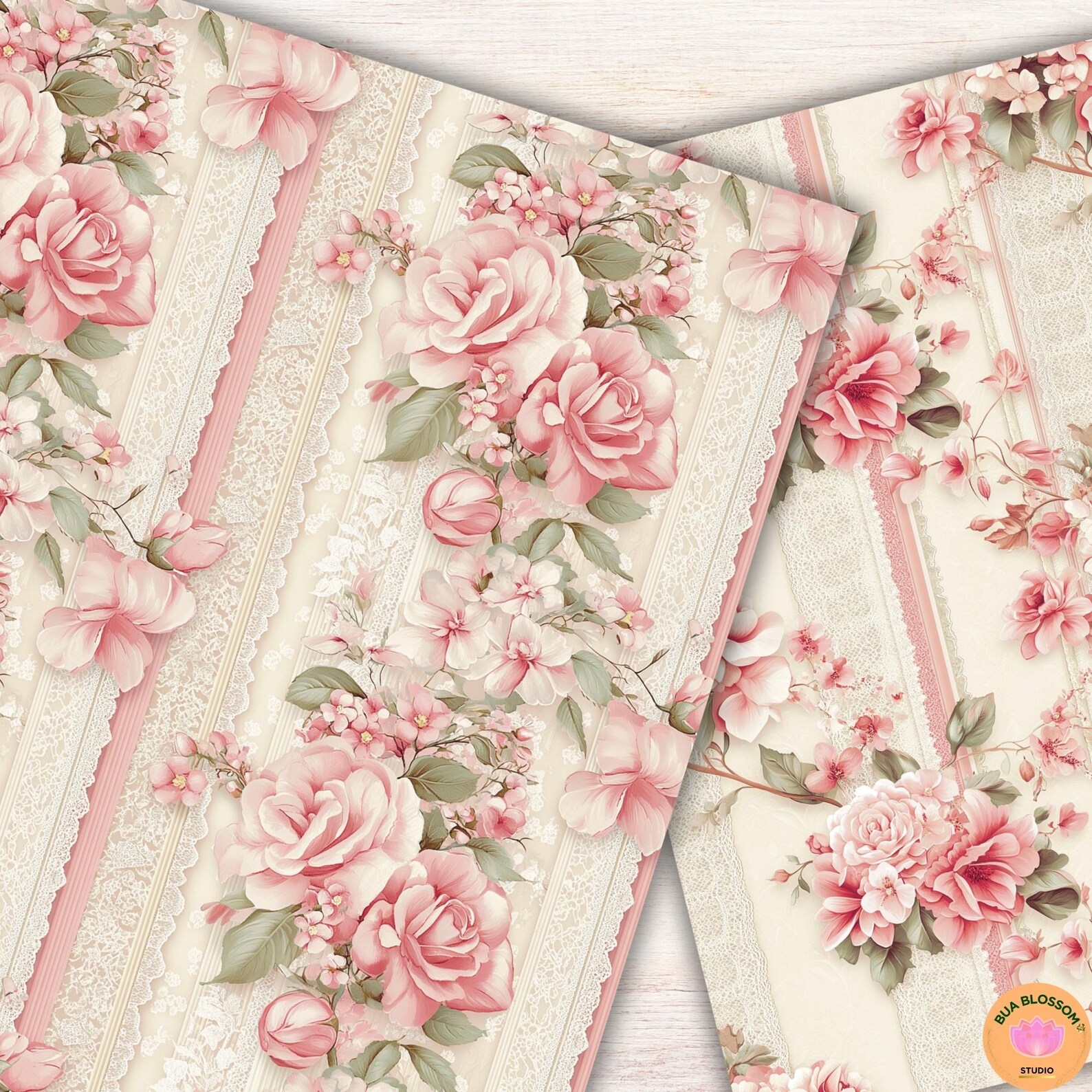 Pink Rose Lace Seamless Pattern, Floral Lace Seamless Pattern, Floral ...