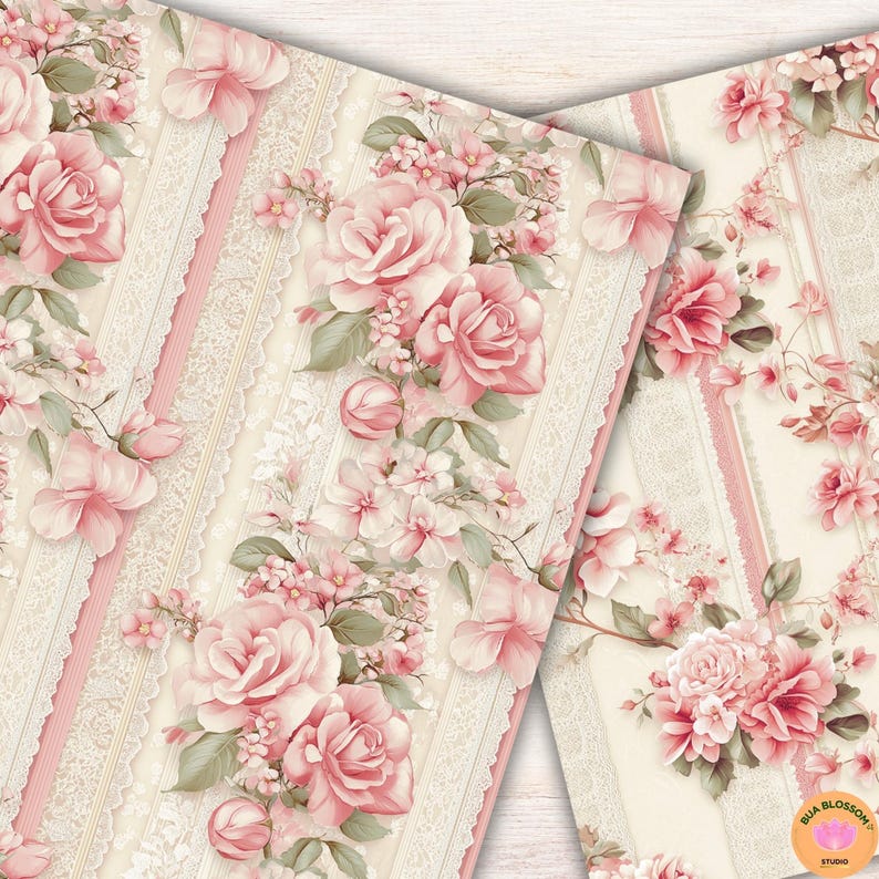 Pink Rose Lace Seamless Pattern, Floral Lace Seamless Pattern, Floral ...
