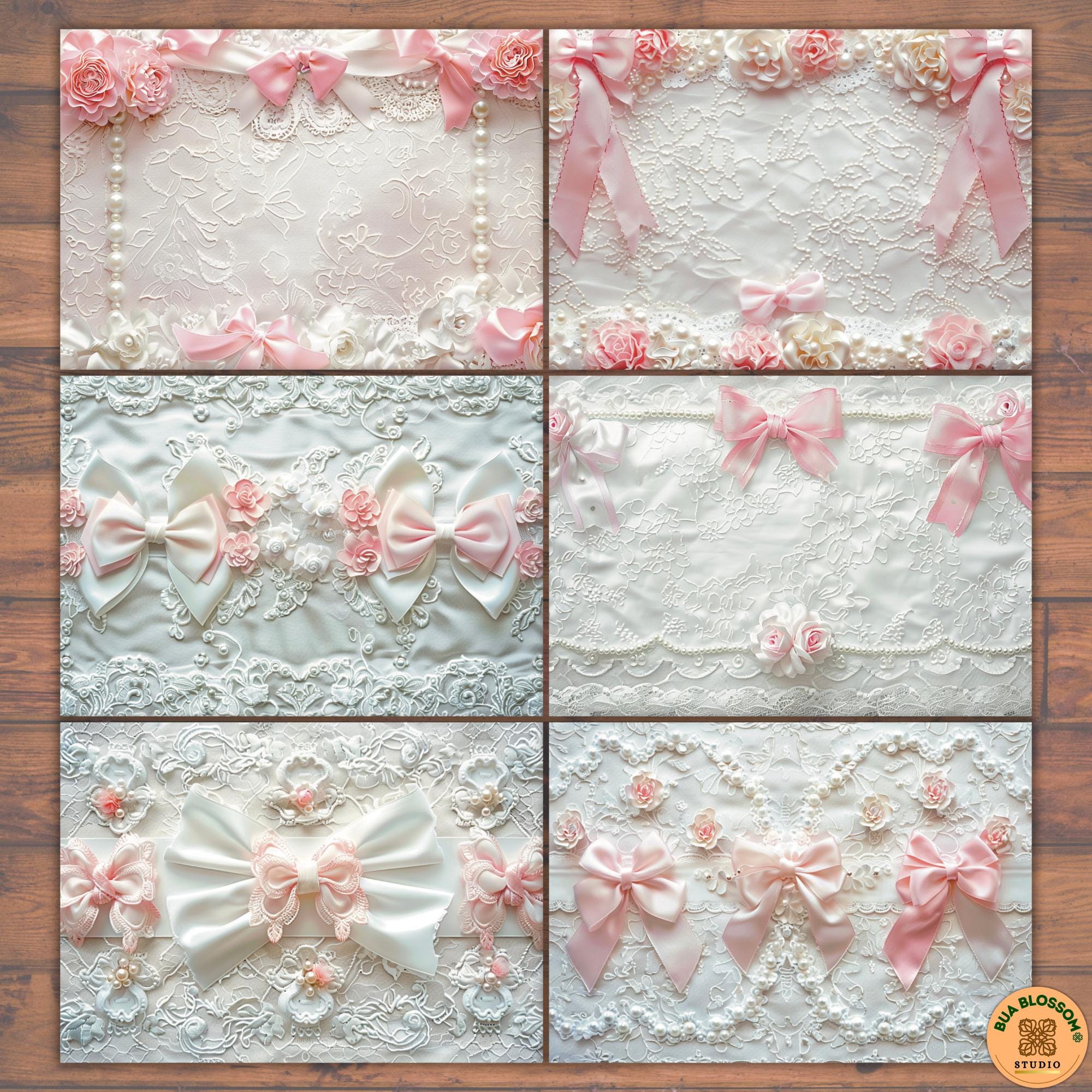 Pink Rose Lace Digital Paper: Floral White Junk Journal (JPG/PDF ...