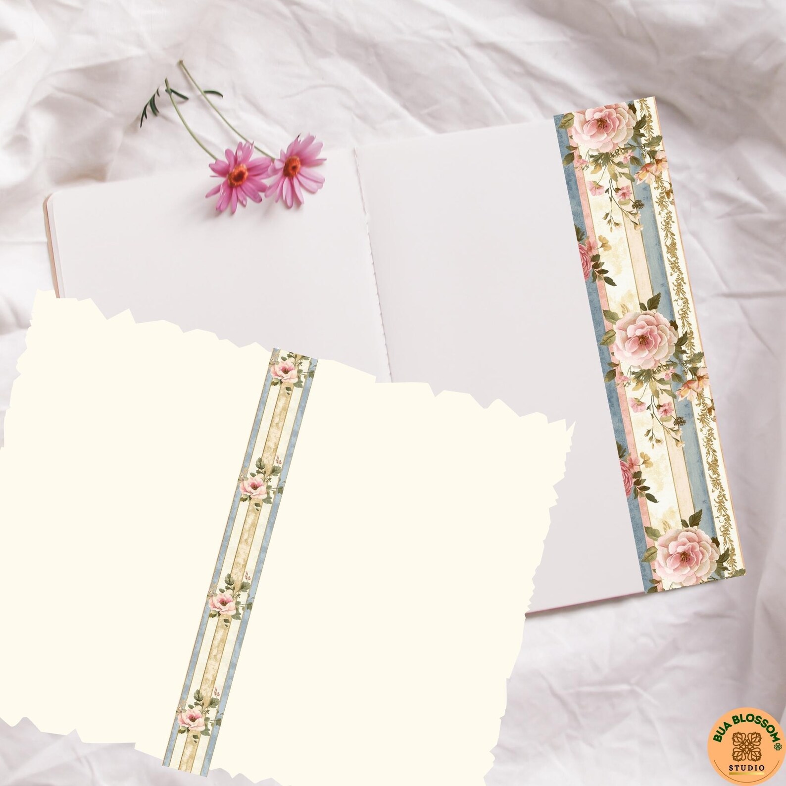 Vintage Rose Lace Border, Rose Floral Stripe Border for Scrapbook ...