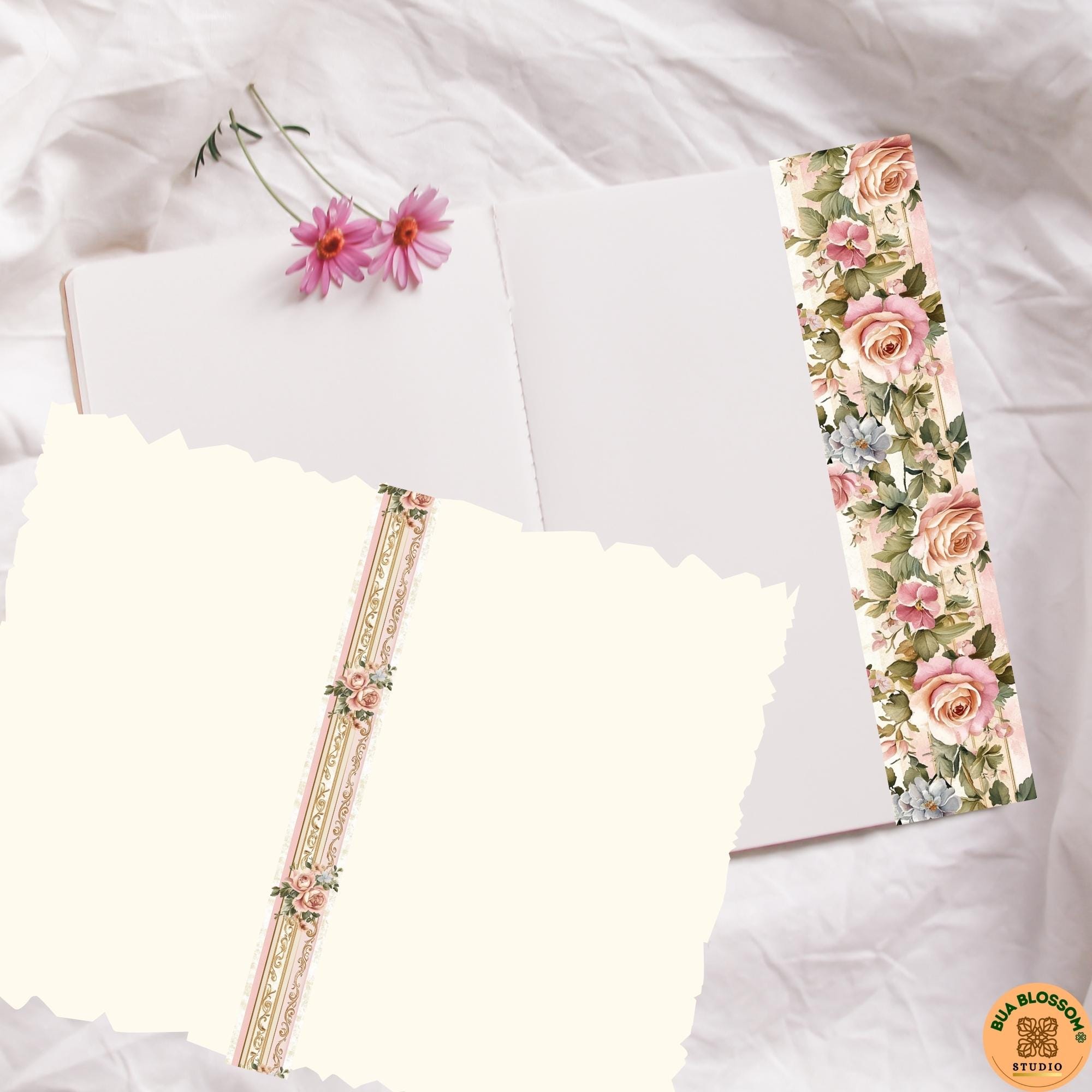 Vintage Rose Lace Border, Rose Floral Stripe Border for Scrapbook ...