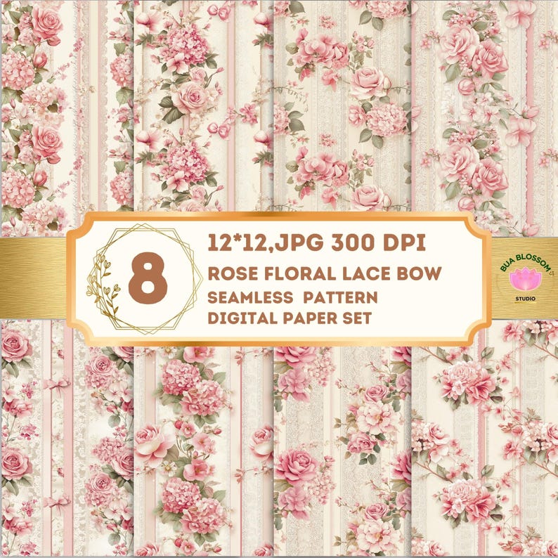 Pink Rose Lace Seamless Pattern, Floral Lace Seamless Pattern, Floral ...