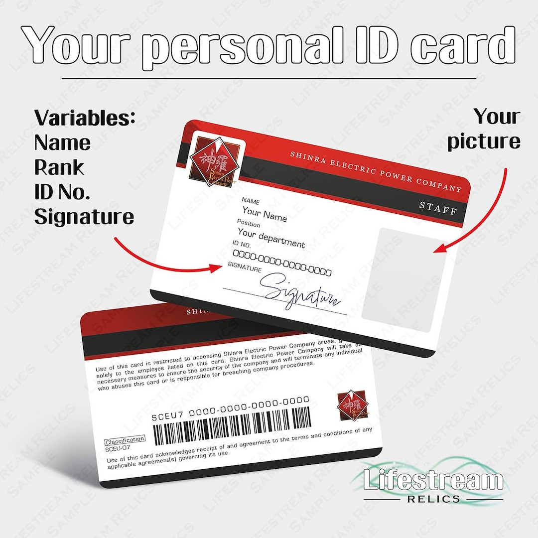 Final Fantasy VII - Personalized Custom Shinra Employee ID Card - Etsy