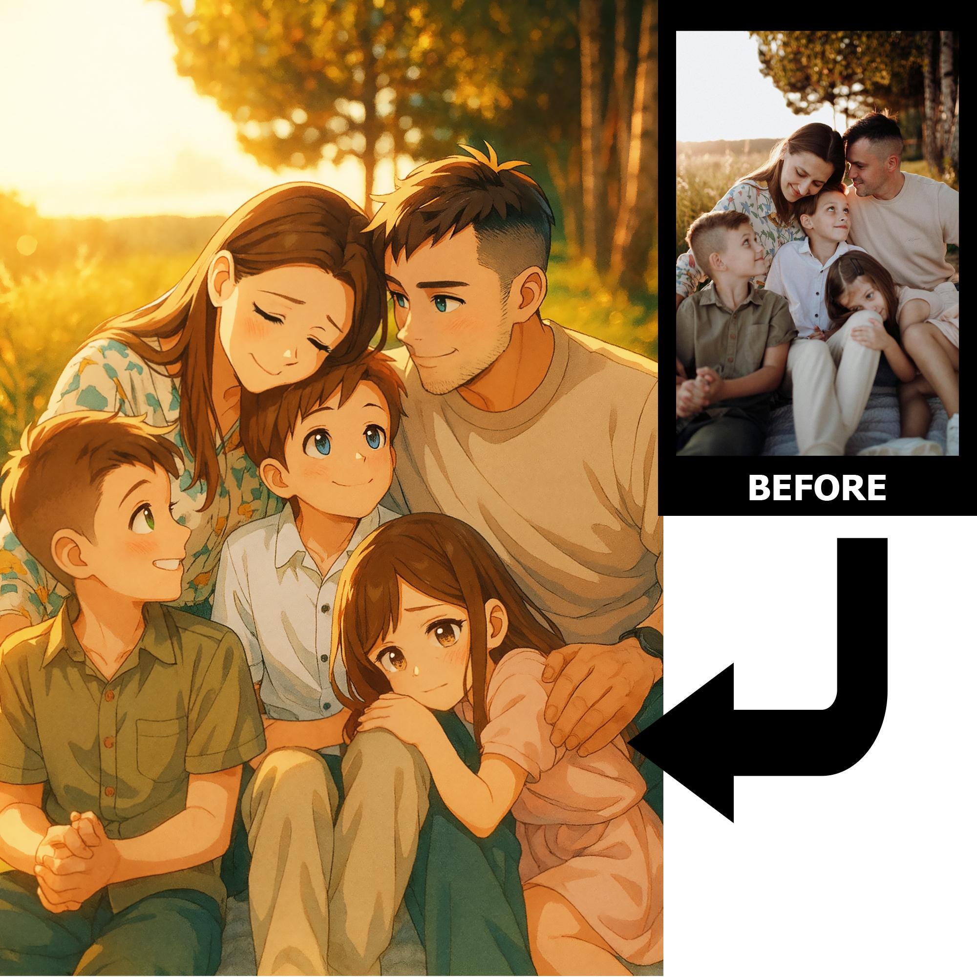 Custom Studio Ghibli Portrait | Personalized Anime Art for Couples ...