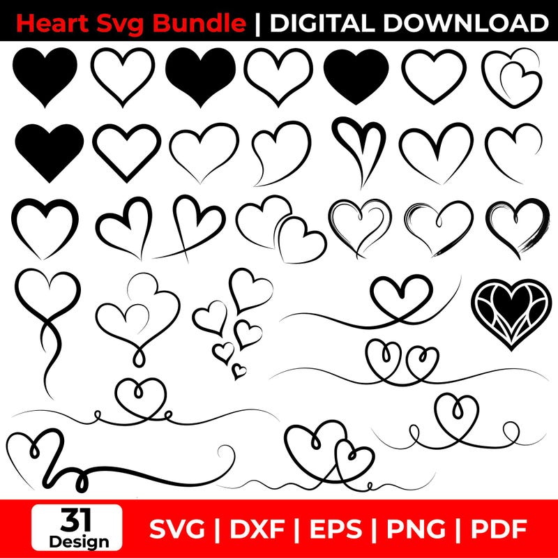 Heart Dxf Files - Etsy