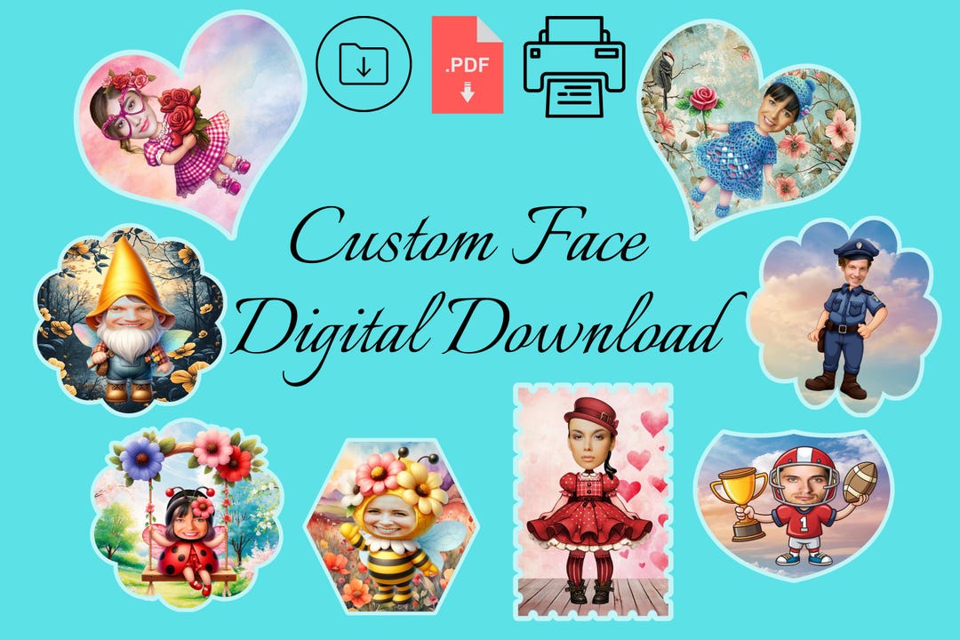 Custom Photo Cutouts, Personalized Face Stickers, Custom Photo Stickers ...