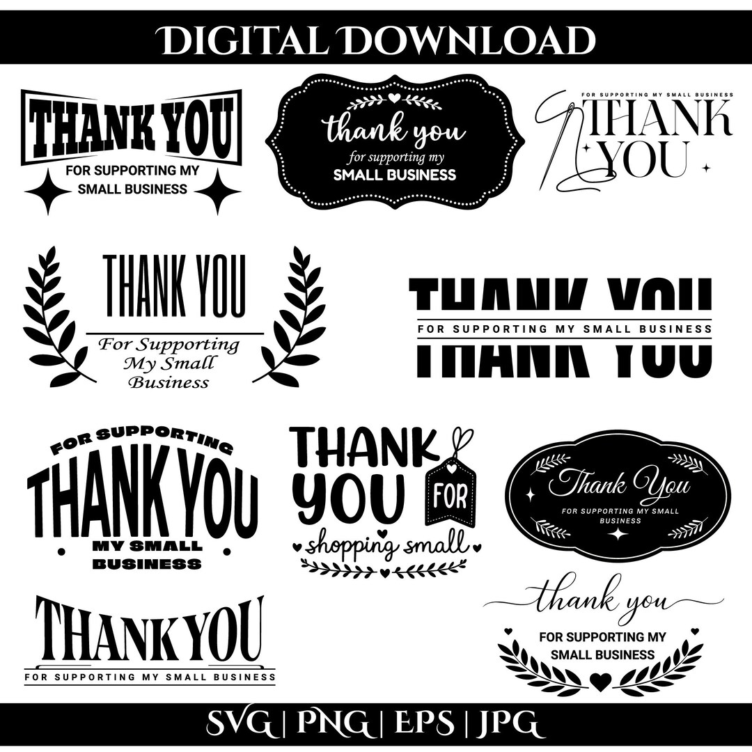 Thank You SVG Bundle, Thank You Sign SVG, Thank You Clipart, Thank You ...