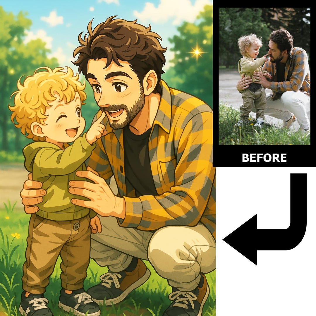 Custom Studio Ghibli Portrait | Personalized Anime Art for Couples ...