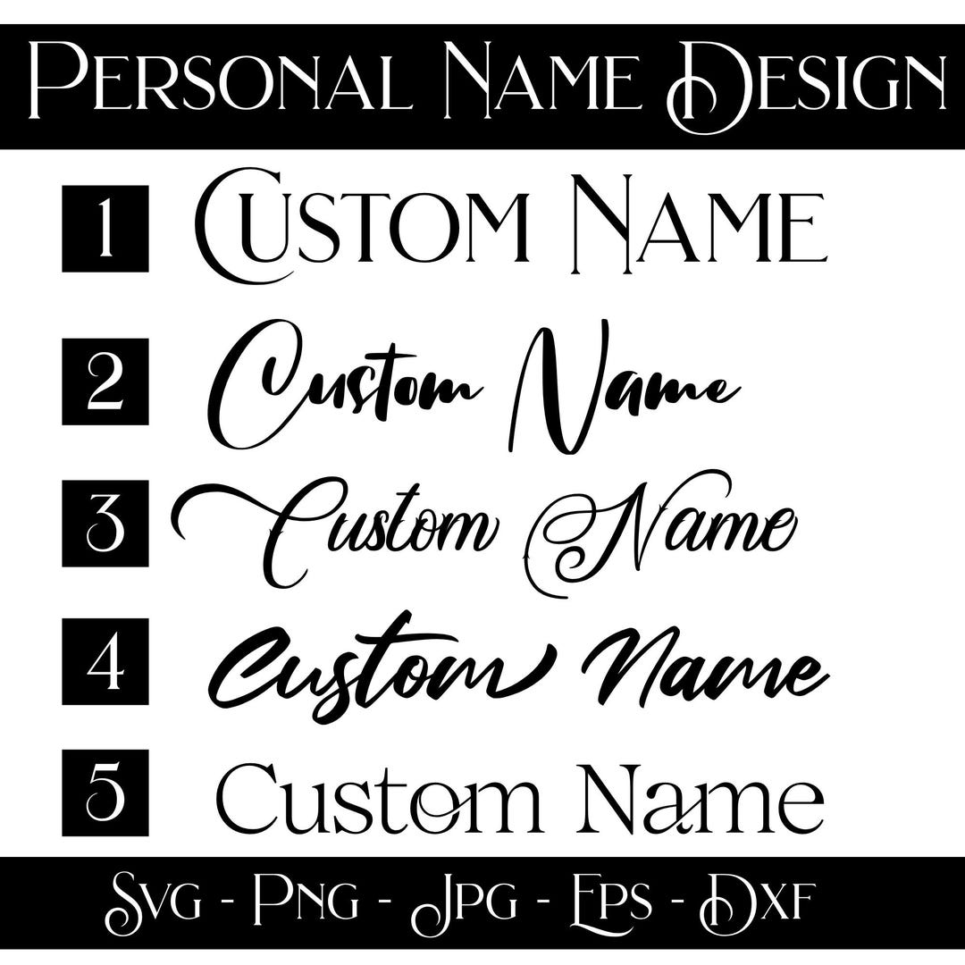Custom Name SVG Bundle, Multiple Fonts, Ready-to-use Names, Cricut ...