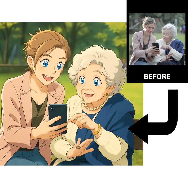 Custom Studio Ghibli Portrait | Personalized Anime Art for Couples ...