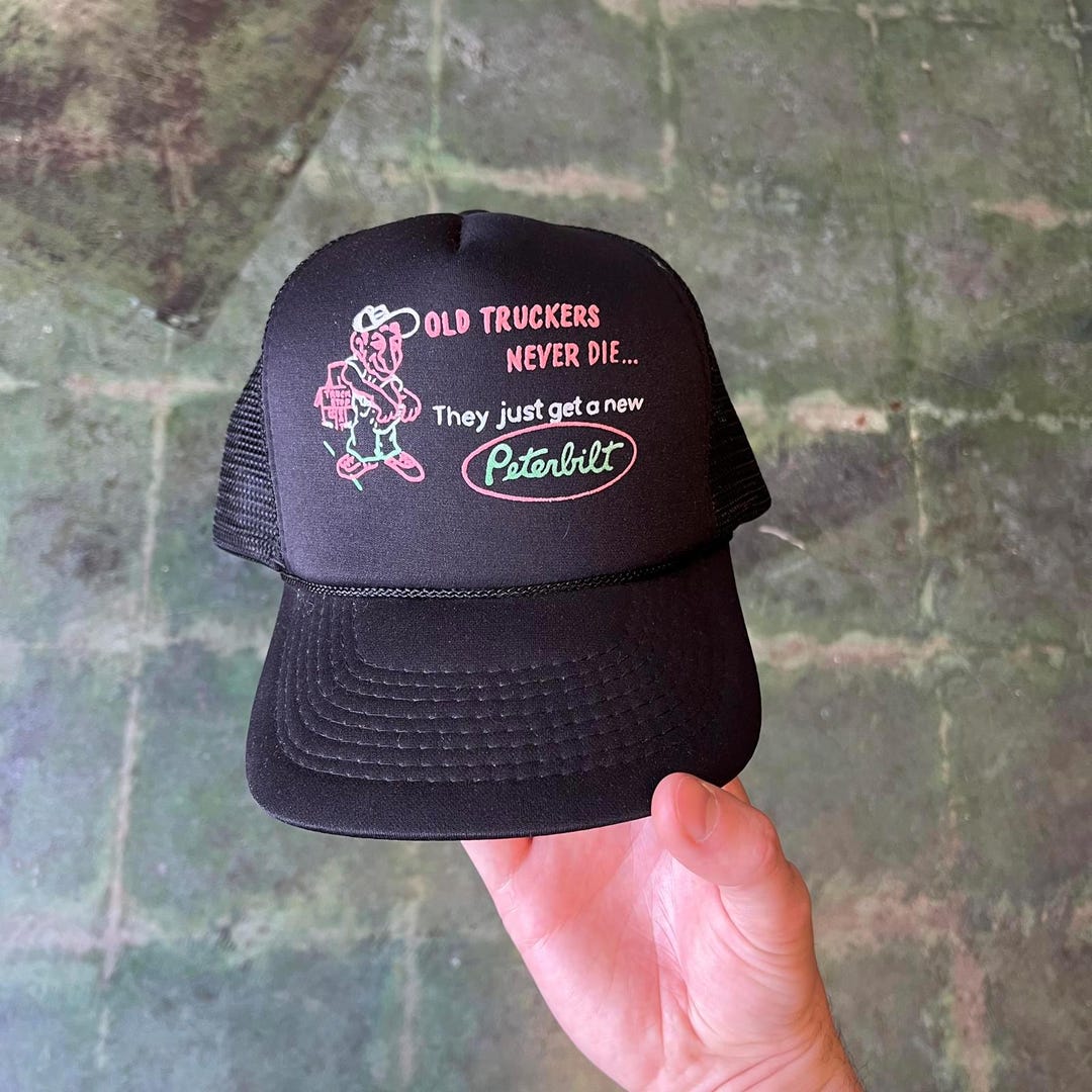 Vintage Trucker Snapback Peterbilt Hat Black - Etsy