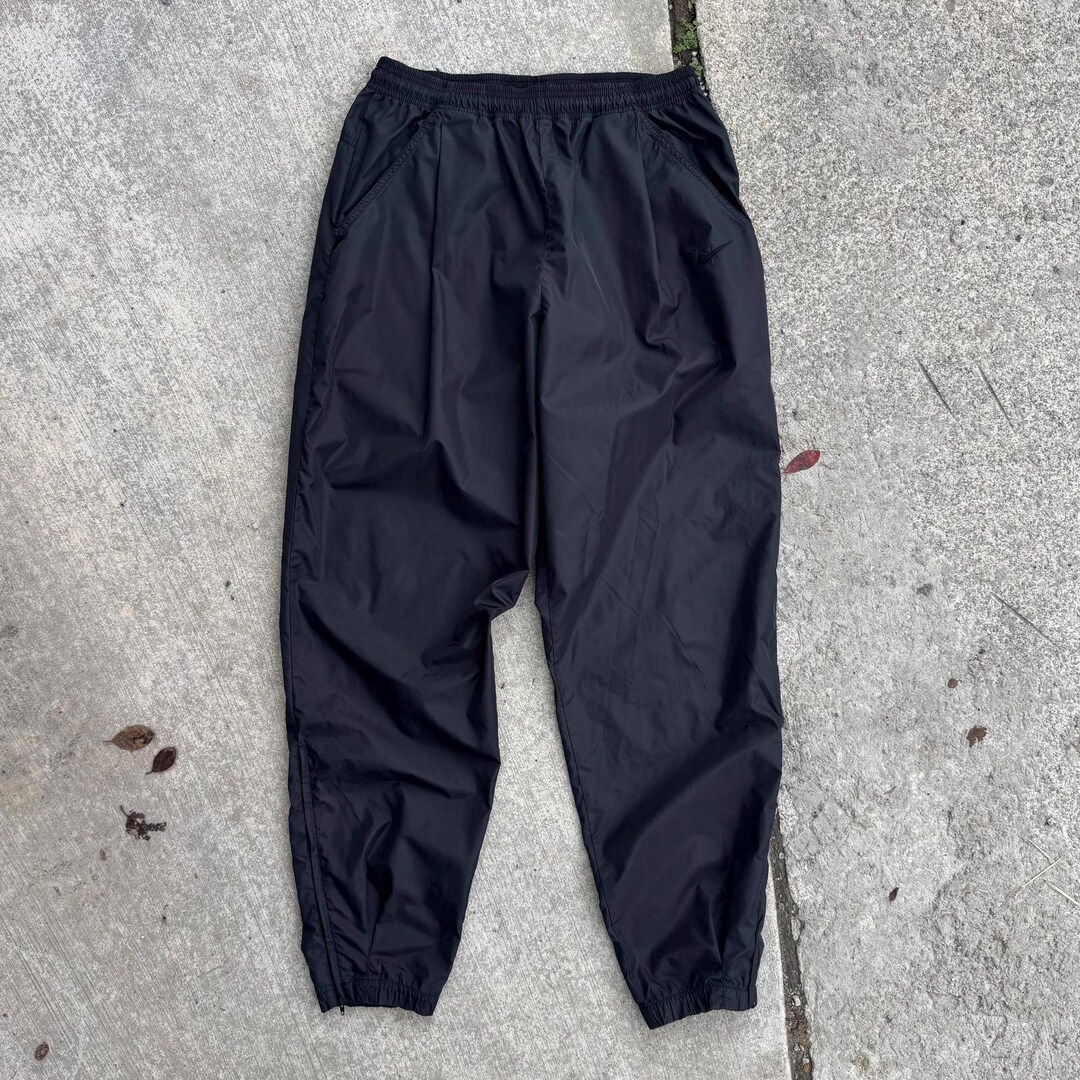 Vintage 90s Nike Black Nylon Ankle Zip Wind Breaker Pants Large - Etsy