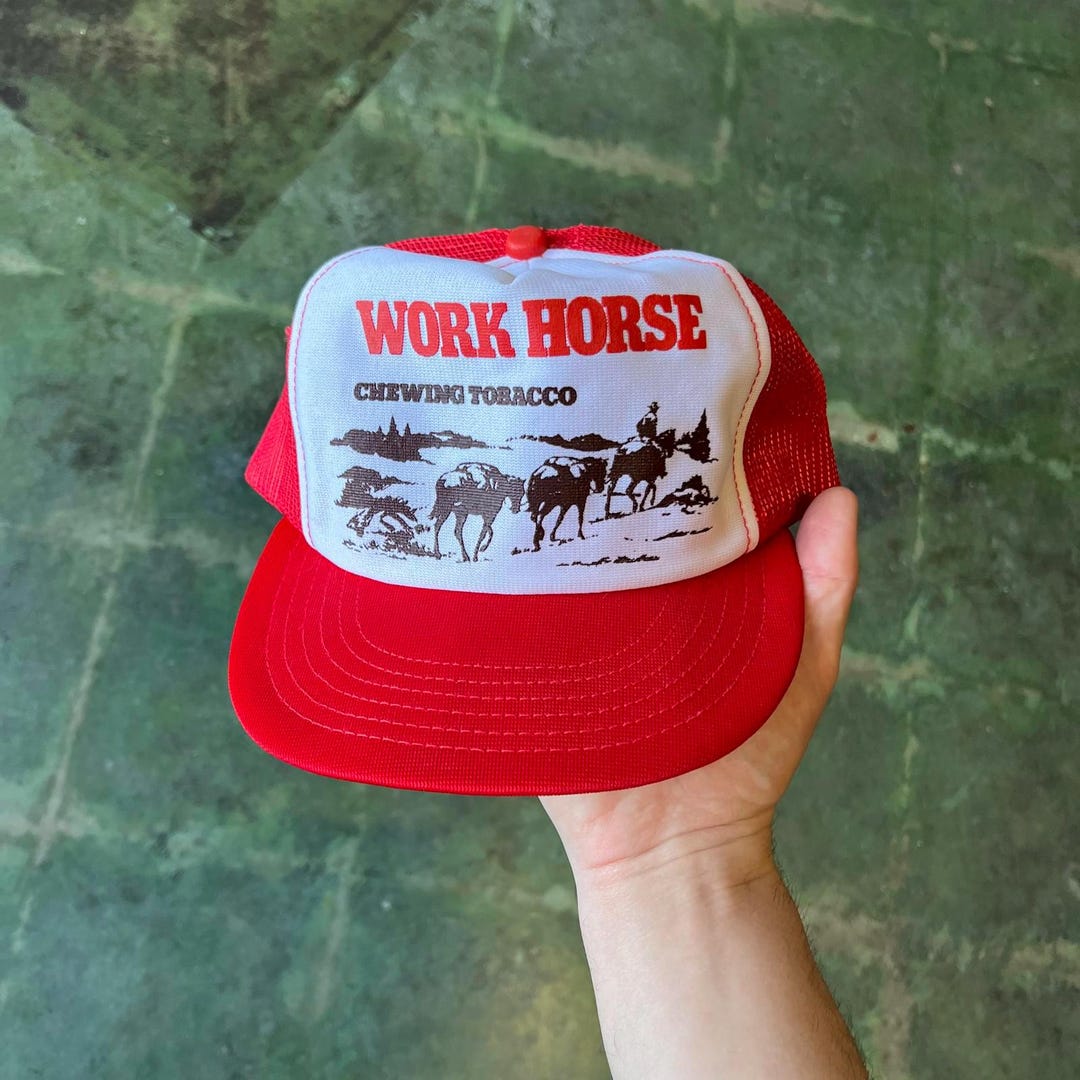 Vintage Trucker Hat Snapback Work Horse Chewing Tobacco - Etsy