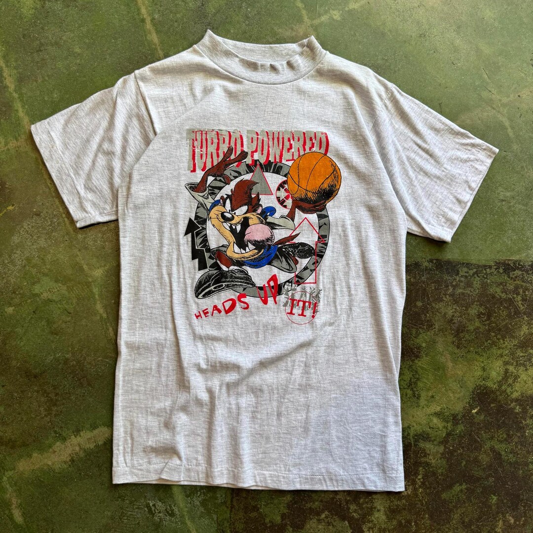 Vintage 1997 Looney Tunes Taz Turbo Powered Basketball Graphic T-shirt ...