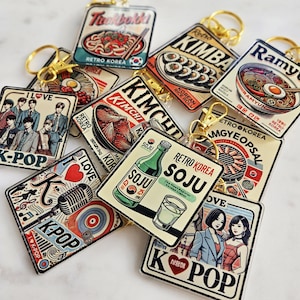 Korean Food K-pop Keychain Collection-retro Korea Series, Keychain ...