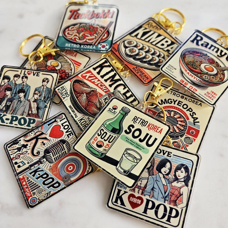 Korean Food K-pop Keychain Collection-retro Korea Series, Keychain ...