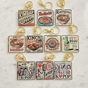 Korean Food K-pop Keychain Collection-retro Korea Series, Keychain ...