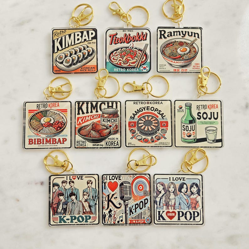 Korean Food K-pop Keychain Collection-retro Korea Series, Keychain ...