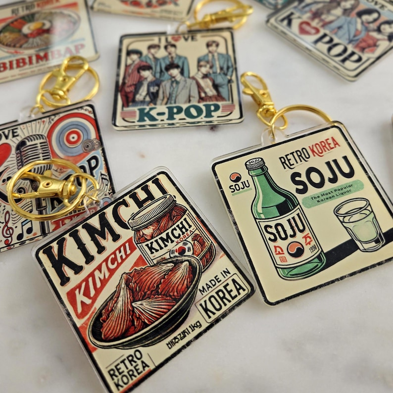 Korean Food K-pop Keychain Collection-retro Korea Series, Keychain ...