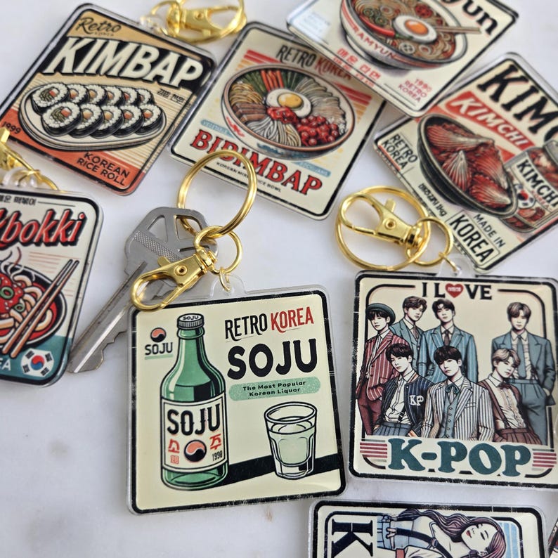 Korean Food K-pop Keychain Collection-retro Korea Series, Keychain ...