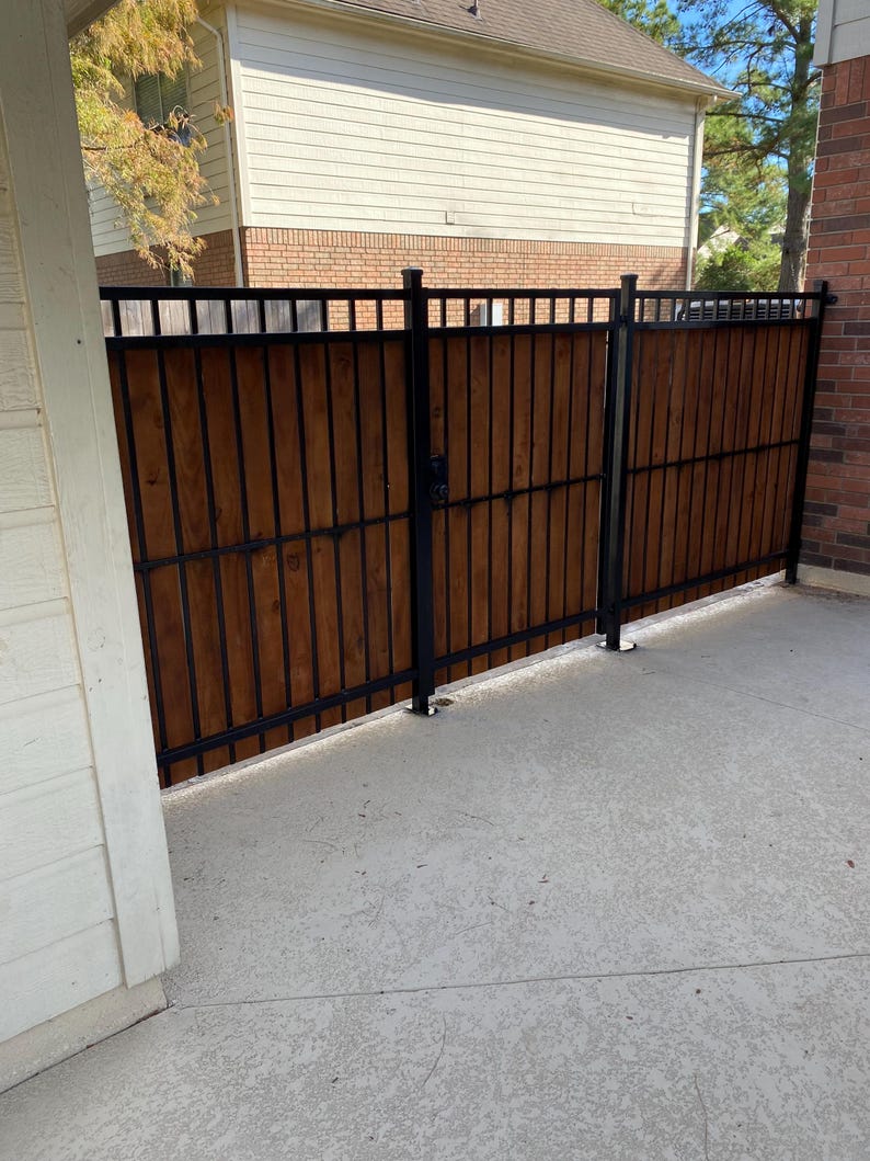 Custom Cedar Wood & Metal Security Gate - Modern Privacy Gate (48''x72 ...