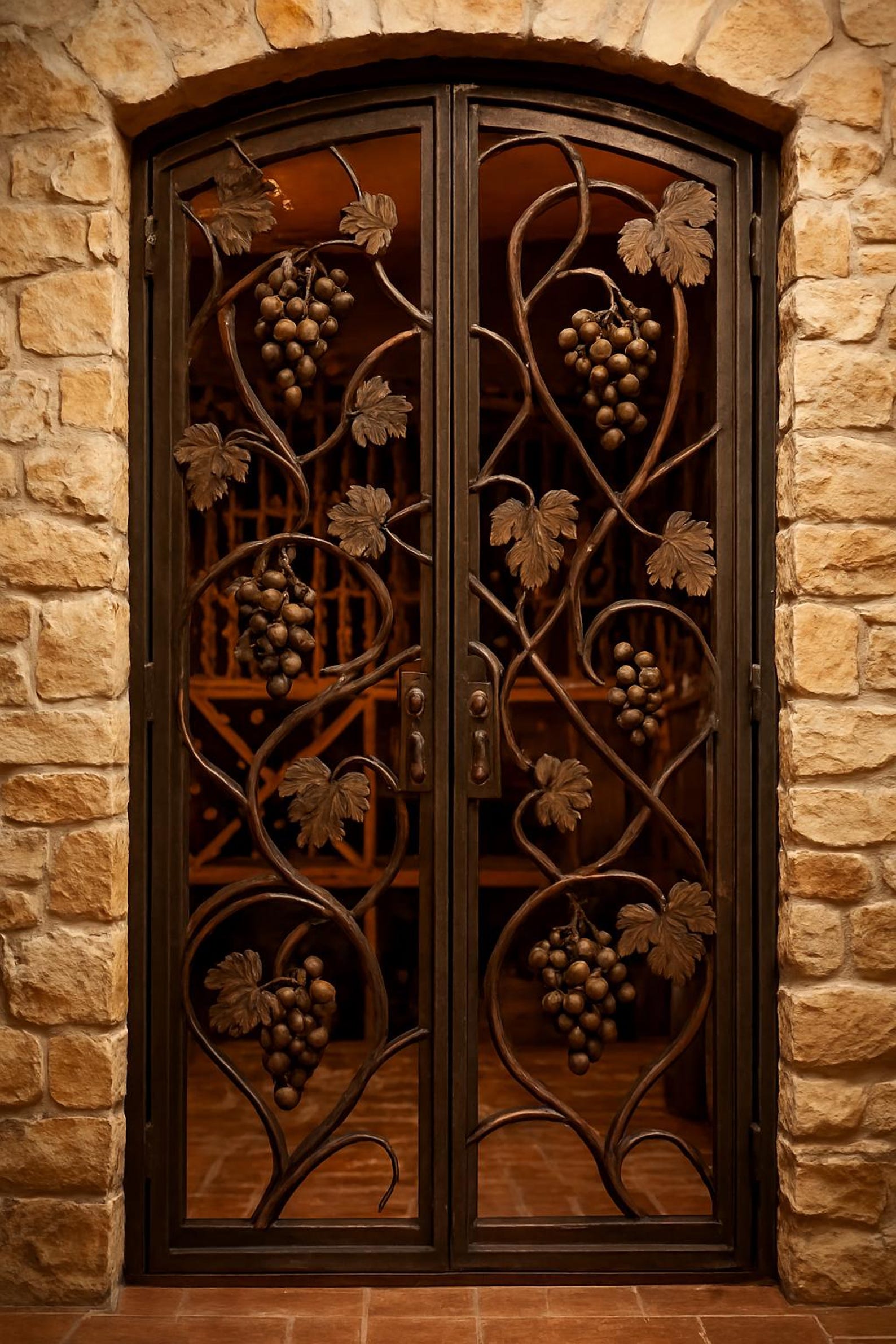 Scroll Iron Wine Cellar Double Gate - Etsy
