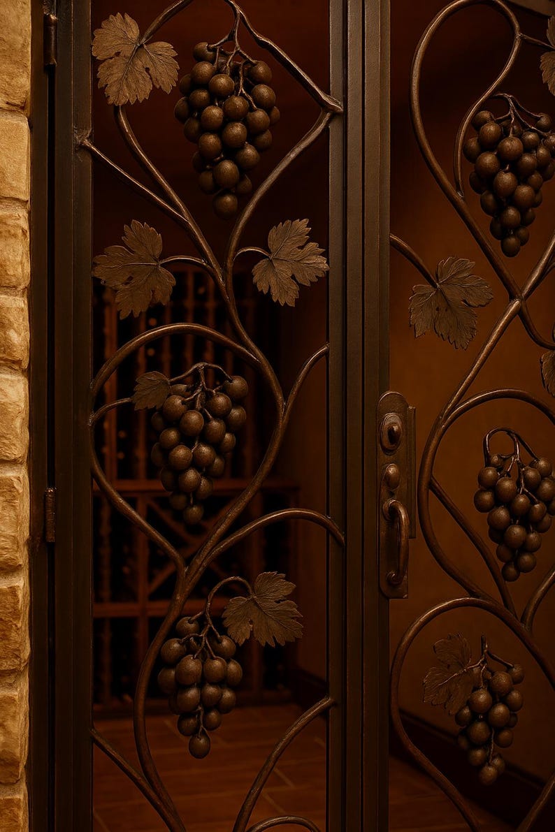 Scroll Iron Wine Cellar Double Gate - Etsy