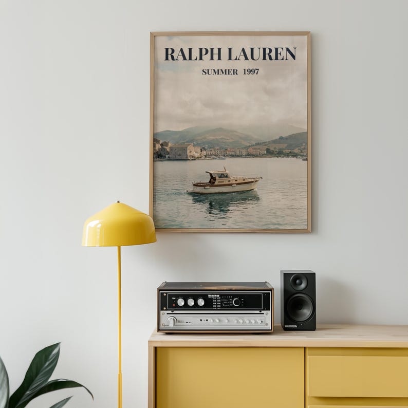 Vintage Yacht Wall Art, Old Money Coastal Poster, Ralph Lauren Style ...