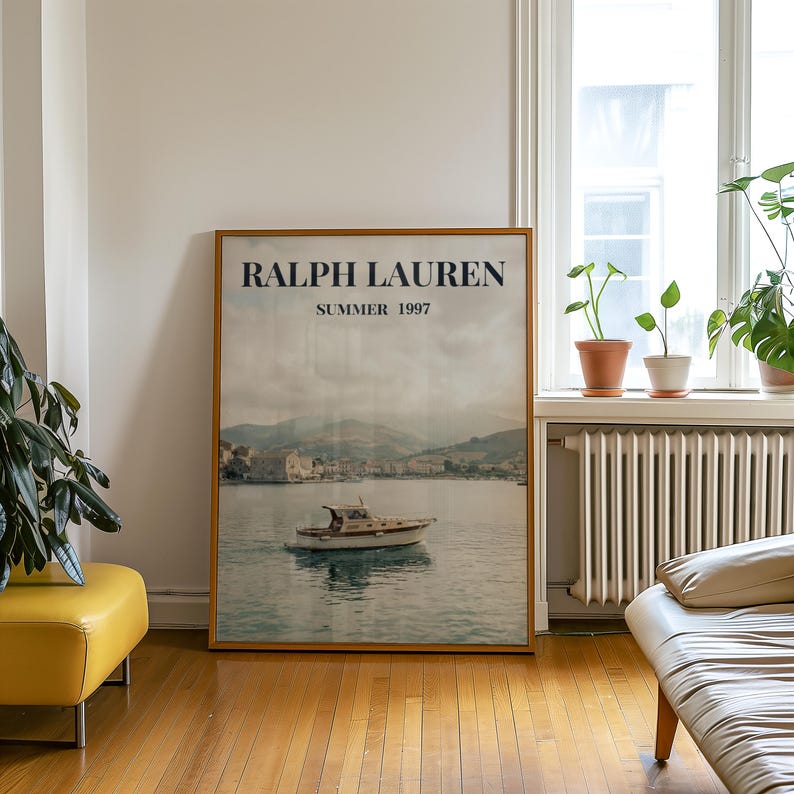 Vintage Yacht Wall Art, Old Money Coastal Poster, Ralph Lauren Style ...