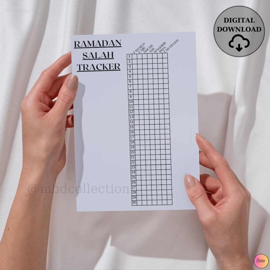 Islamic Salah Tracker, Monthly Digital Planner, Printable Daily Planner ...