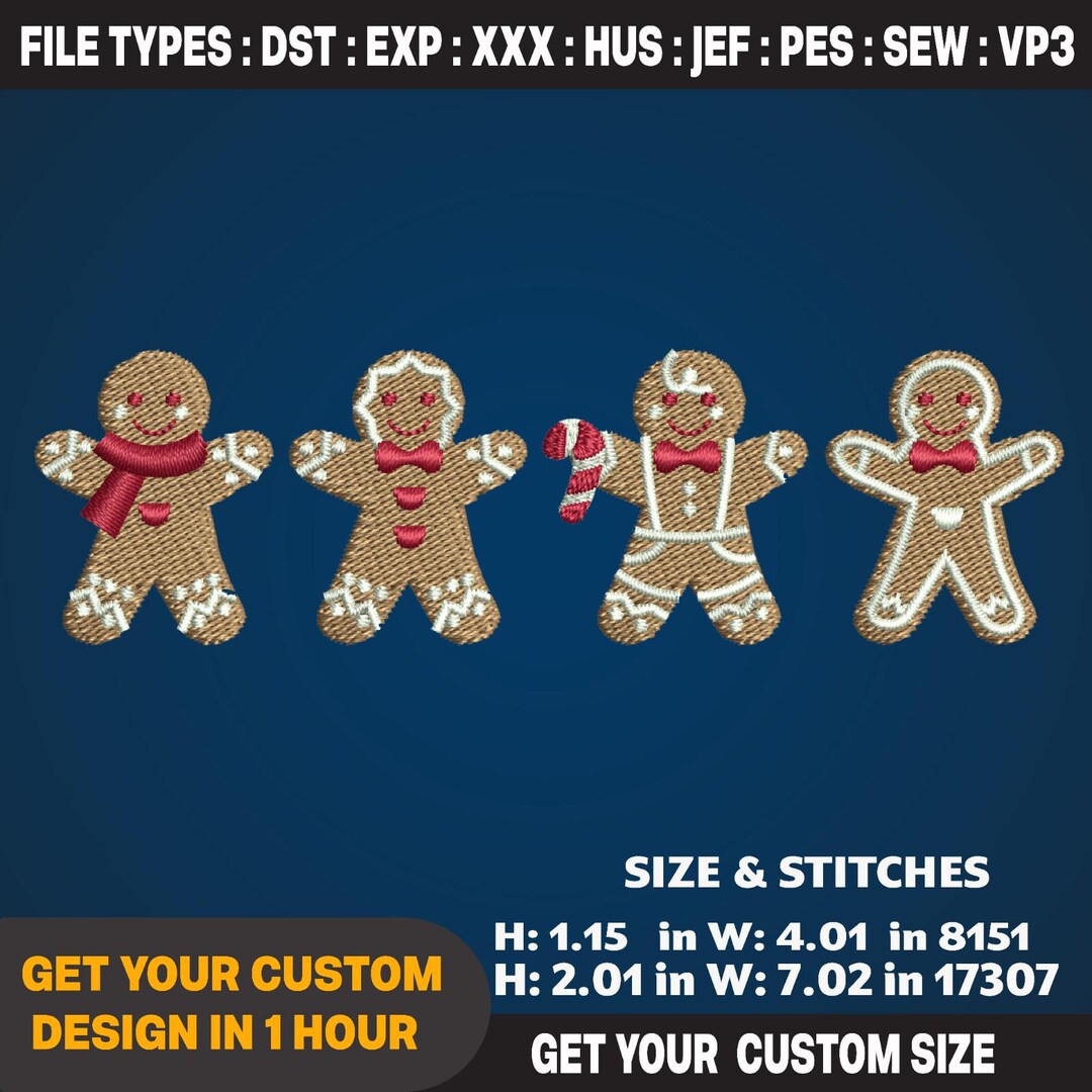 Gingerbread Man Embroidery Design Bundle: Christmas Cookie Stitch File ...