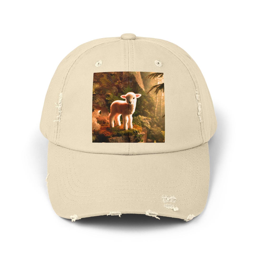 Whimsical Distressed little Lamb Cap, Perfect for Nature Lovers ...