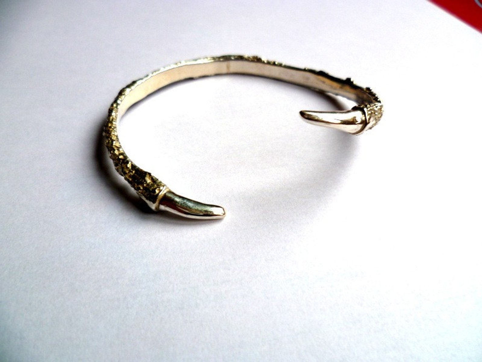 Bird Talon Claw Cuff Silver Bracelet - Etsy