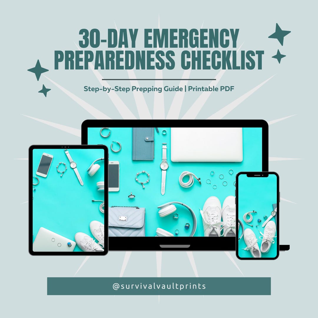 Emergency Preparedness Checklist | 30-day Prepping Guide | SHTF Planner ...