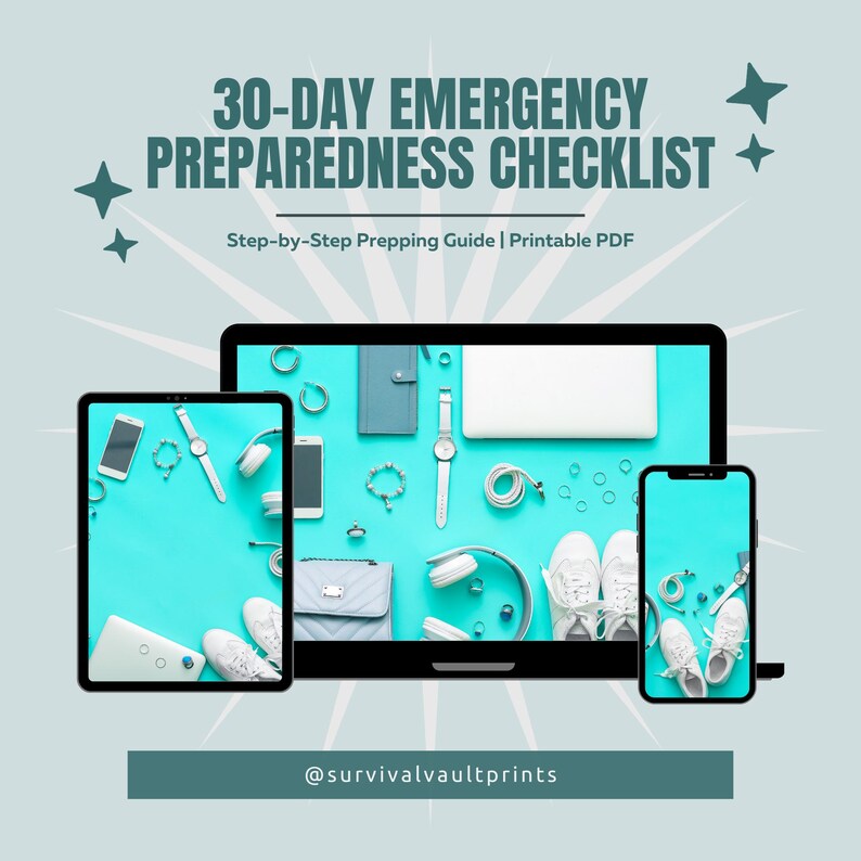 Emergency Preparedness Checklist | 30-day Prepping Guide | SHTF Planner | Printable Disaster ...