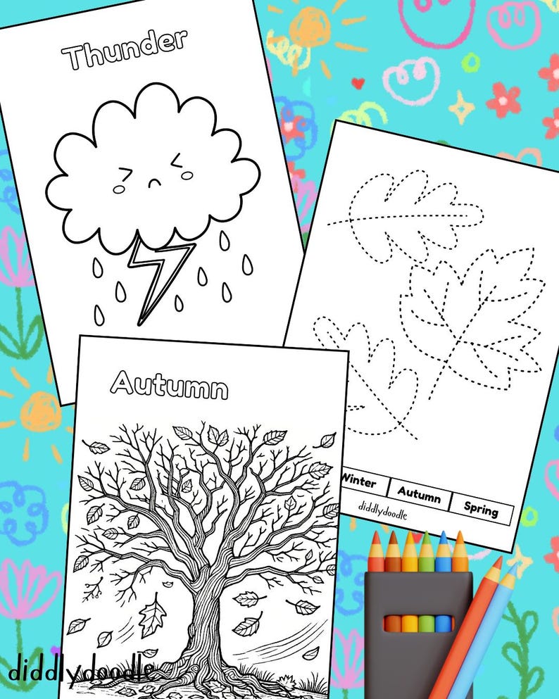 Color & Learn: Weather and Seasons for Kids, Printable PDF - Etsy