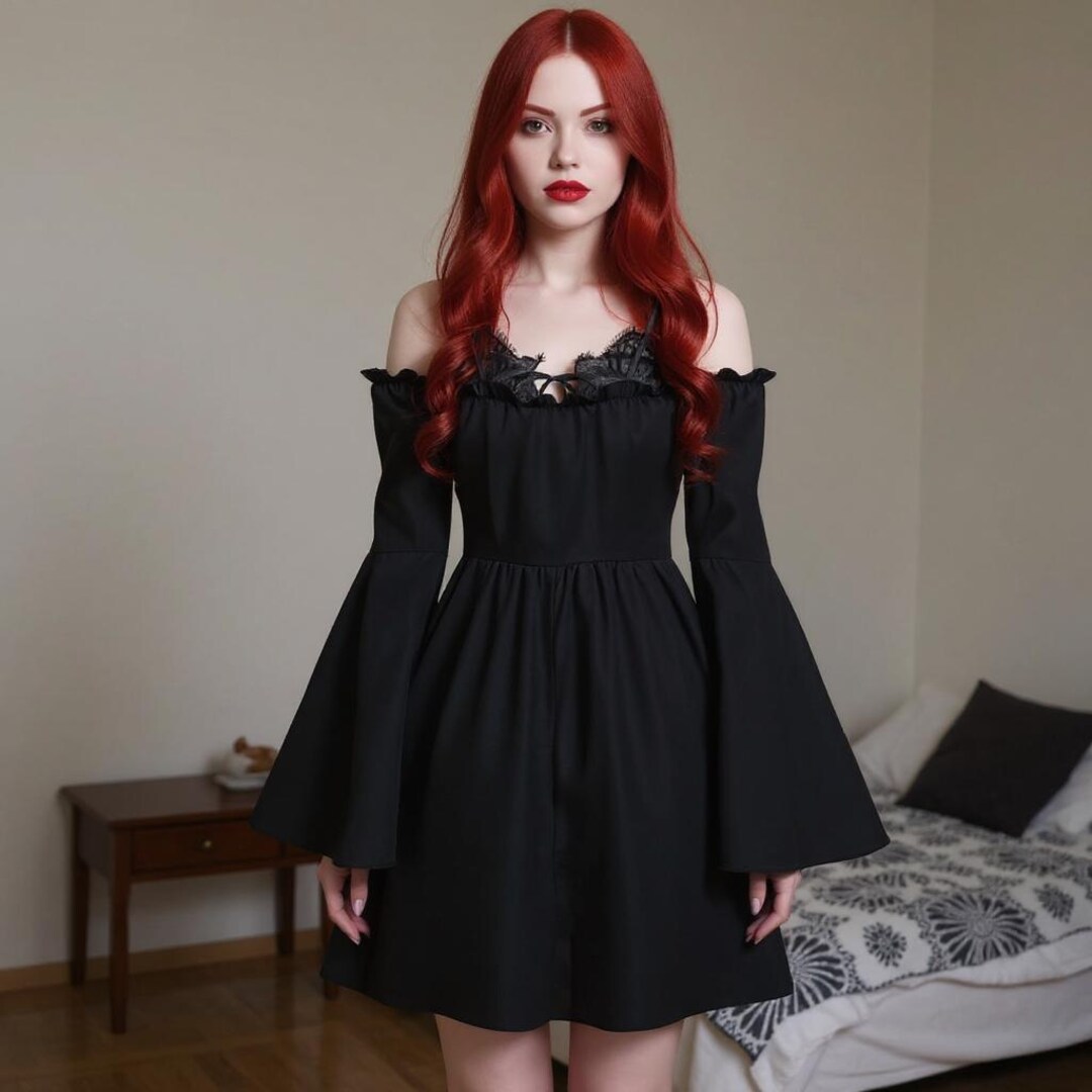 Gothic Lace Top Shawl - Witchy Victorian Blouse | Black Slim Fit ...